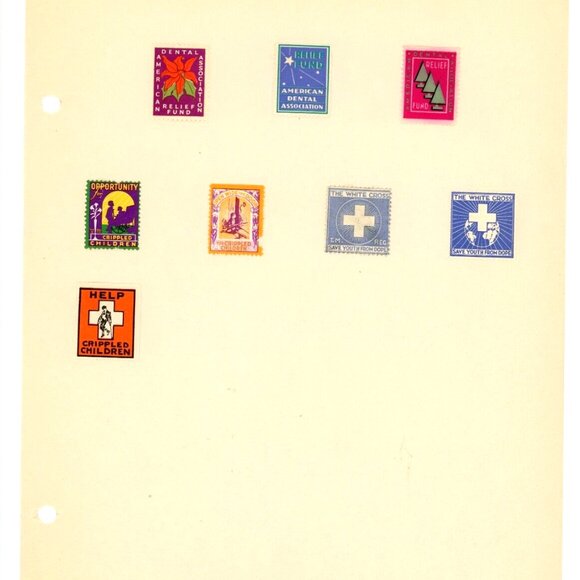 Source Unknown | Other | 93s Set Of 8 White Cross Crippled Children ...
